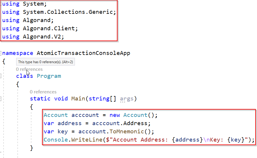 Atomic Transactions Web and Console Applications | Algorand Developer Portal